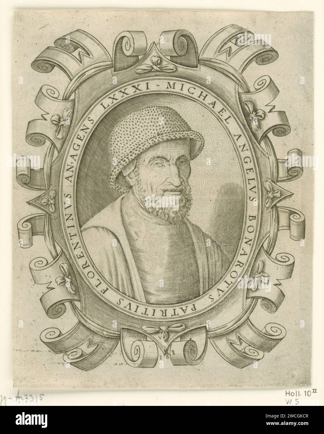 Portrait of Michelangelo Buonarroti, Jacob Bos, 1530 - 1580 print ...