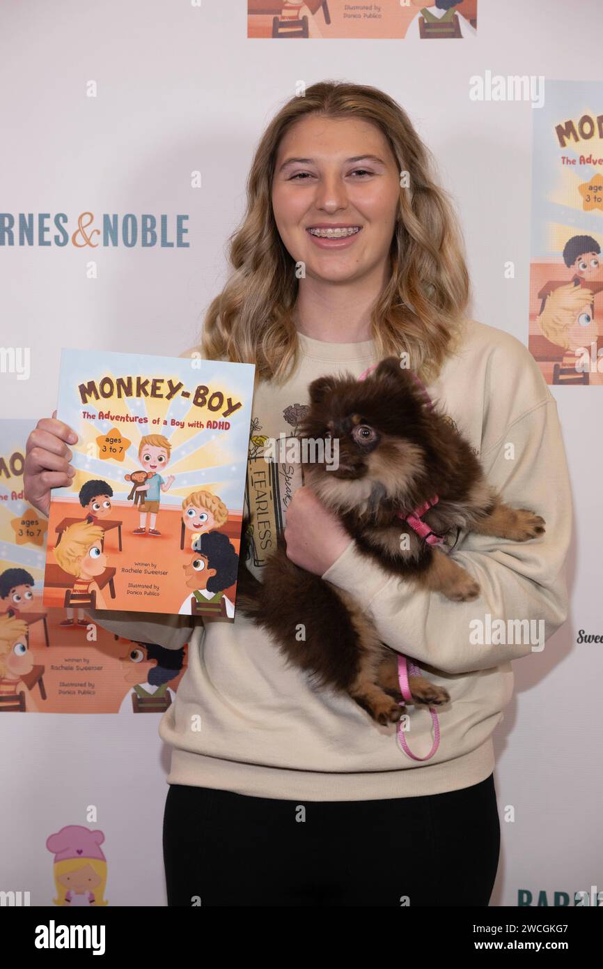Los Angeles, USA. 15th Jan, 2024. Actress Mackenzie Hancsicsak with dog ...