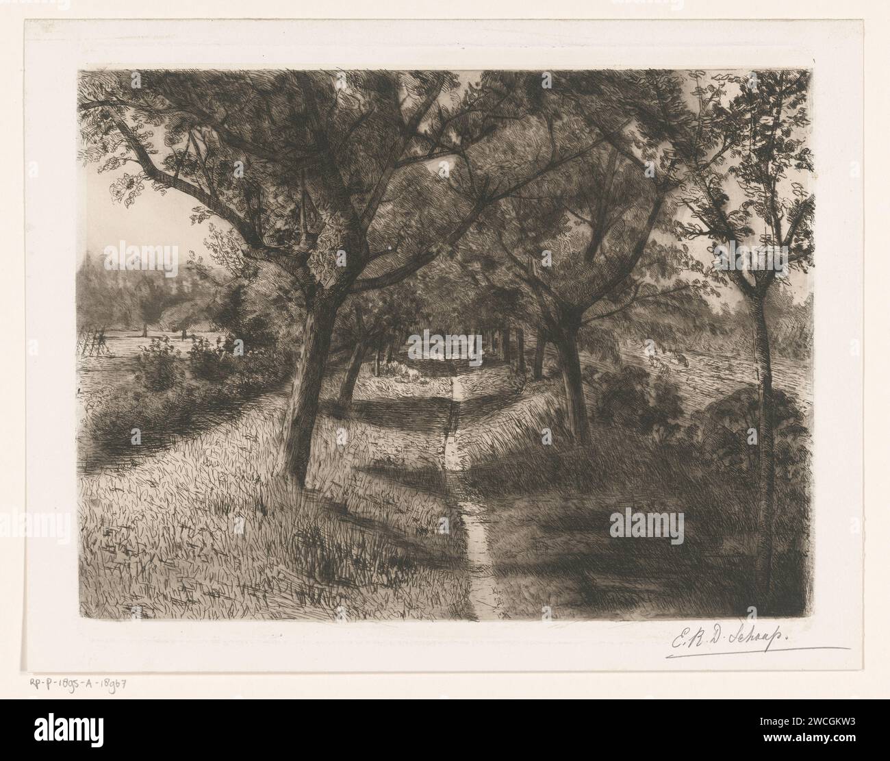 Path with adjacent trees, Egbert Rubertus Derk Schaap, c. 1872 - c ...