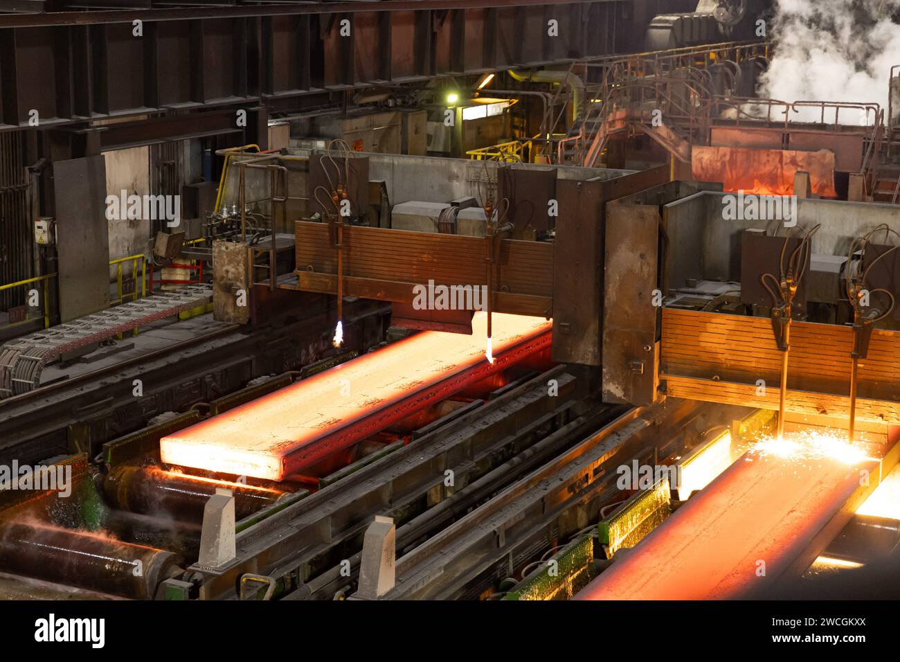 Illustration of ArcelorMittal steel works in Grande-Synthe near of ...