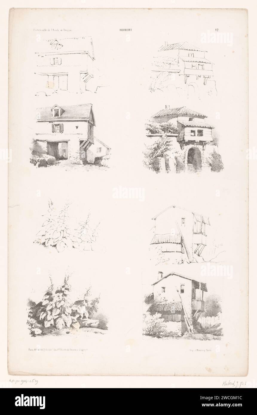 Four performances with plants and houses in two drawing steps, Jean ...