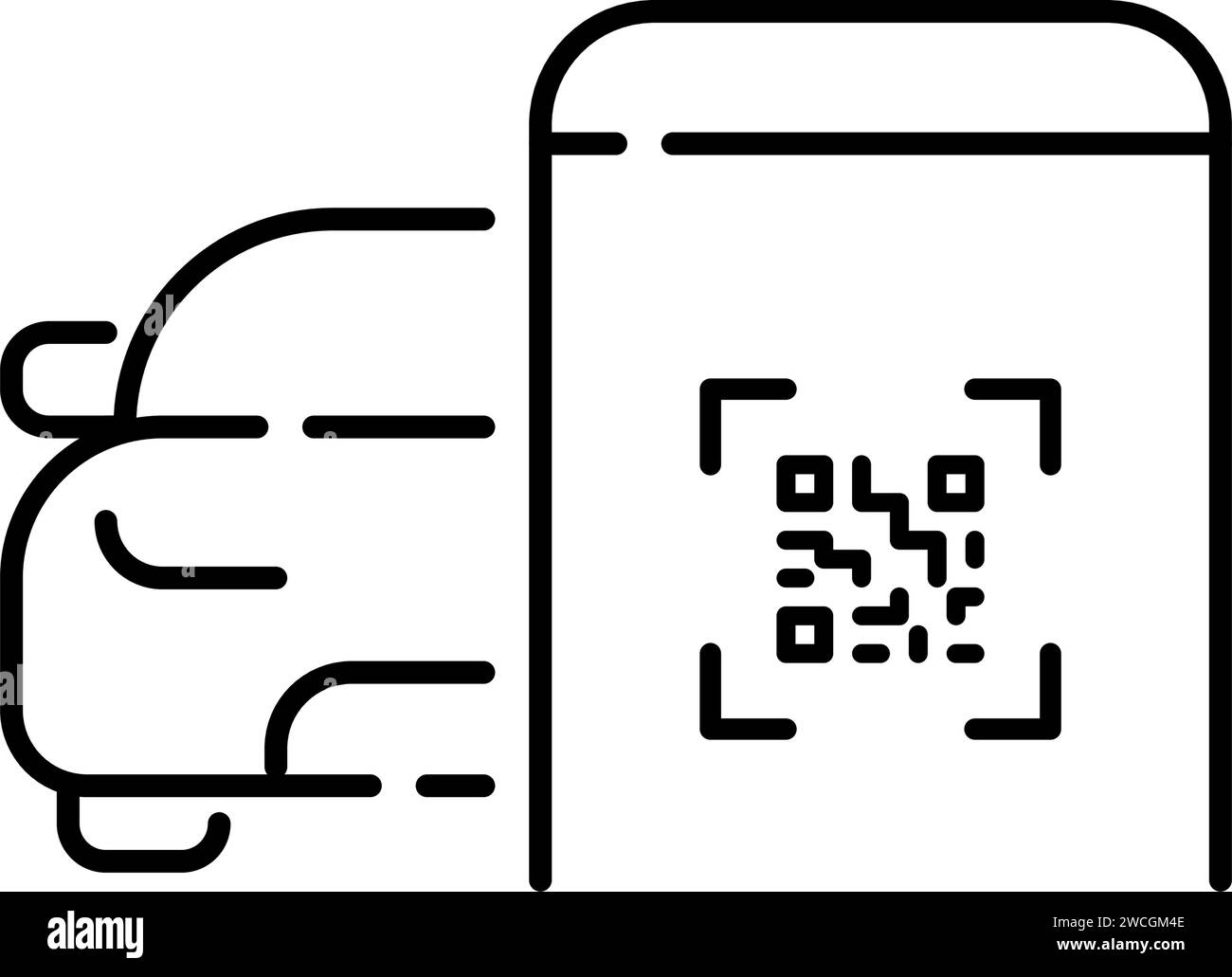 Car sharing app. Using qr code to find and unlock a car. Pixel perfect icon Stock Vector Image ...