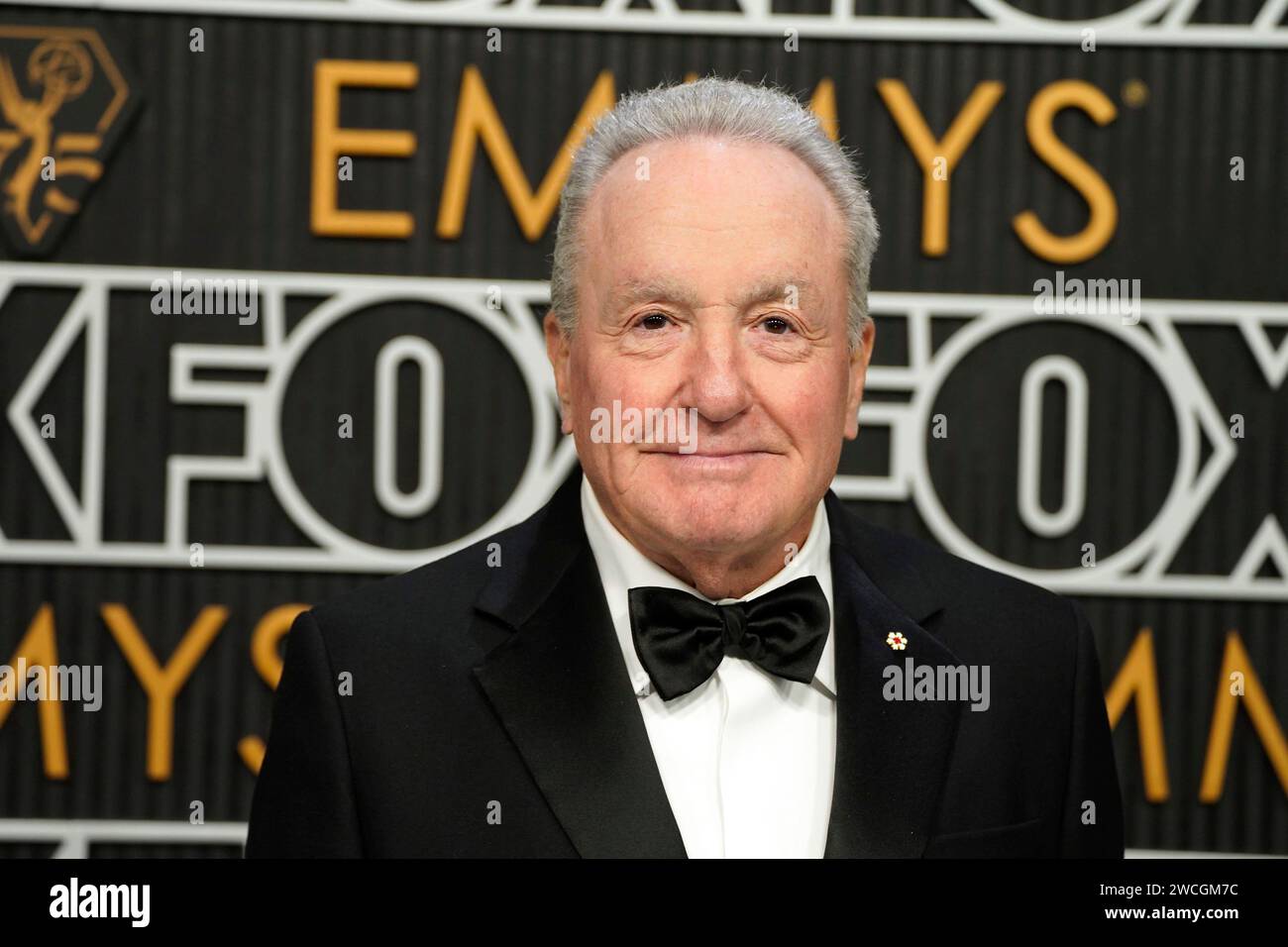 Lorne Michaels poses for a Red Carpet portrait at the 75th Emmy Awards ...