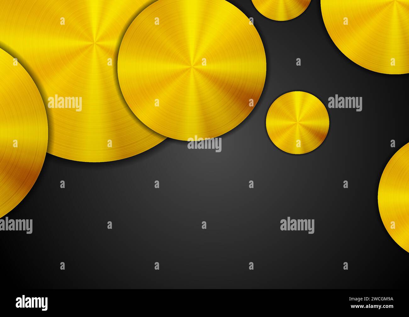 Shiny golden circles abstract tech geometric background. Vector design Stock Vector Image & Art ...