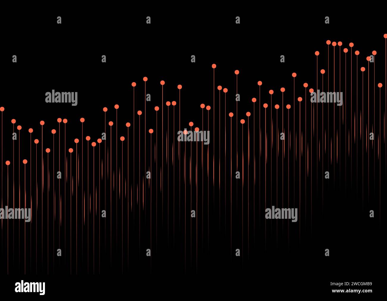 Abstract pink ornge growing financial linear graph chart background ...