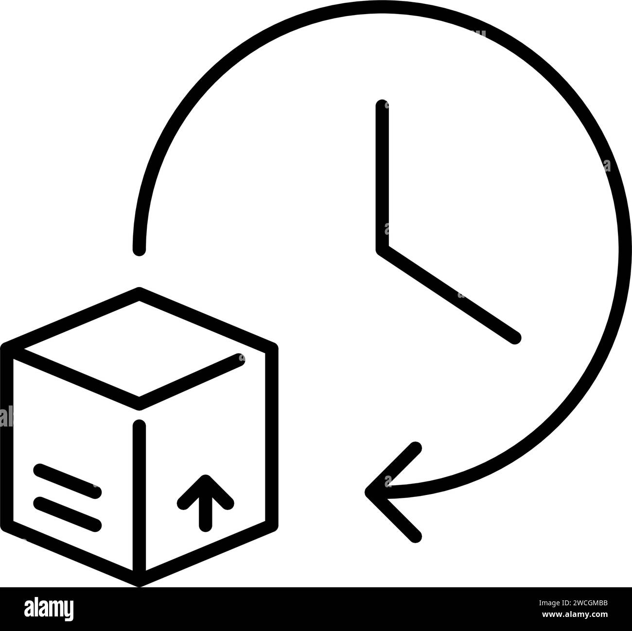 Delivery company working hours. Pixel perfect icon Stock Vector Image ...