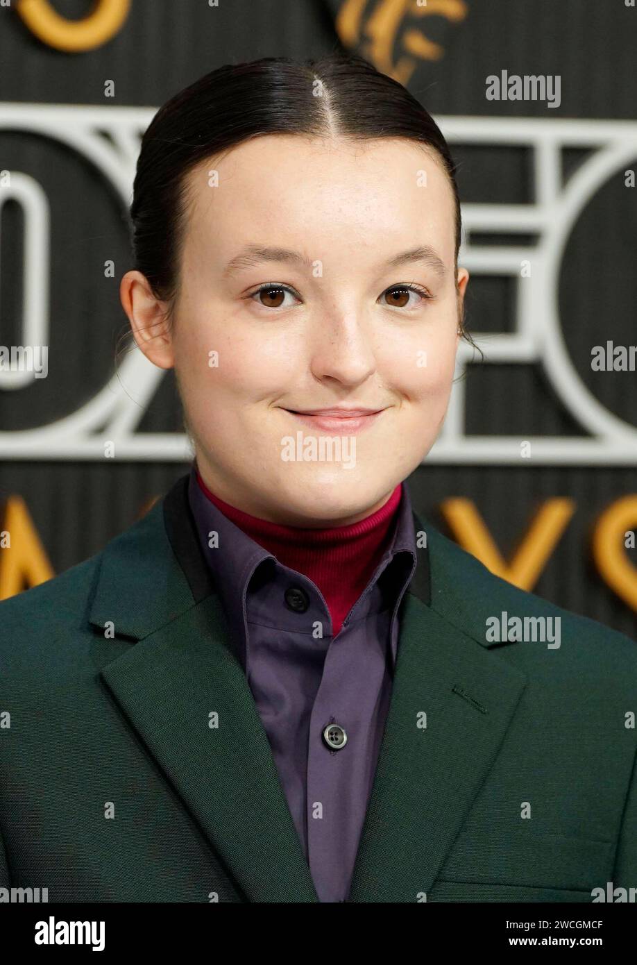 Bella Ramsey poses for a Red Carpet portrait at the 75th Emmy Awards on ...