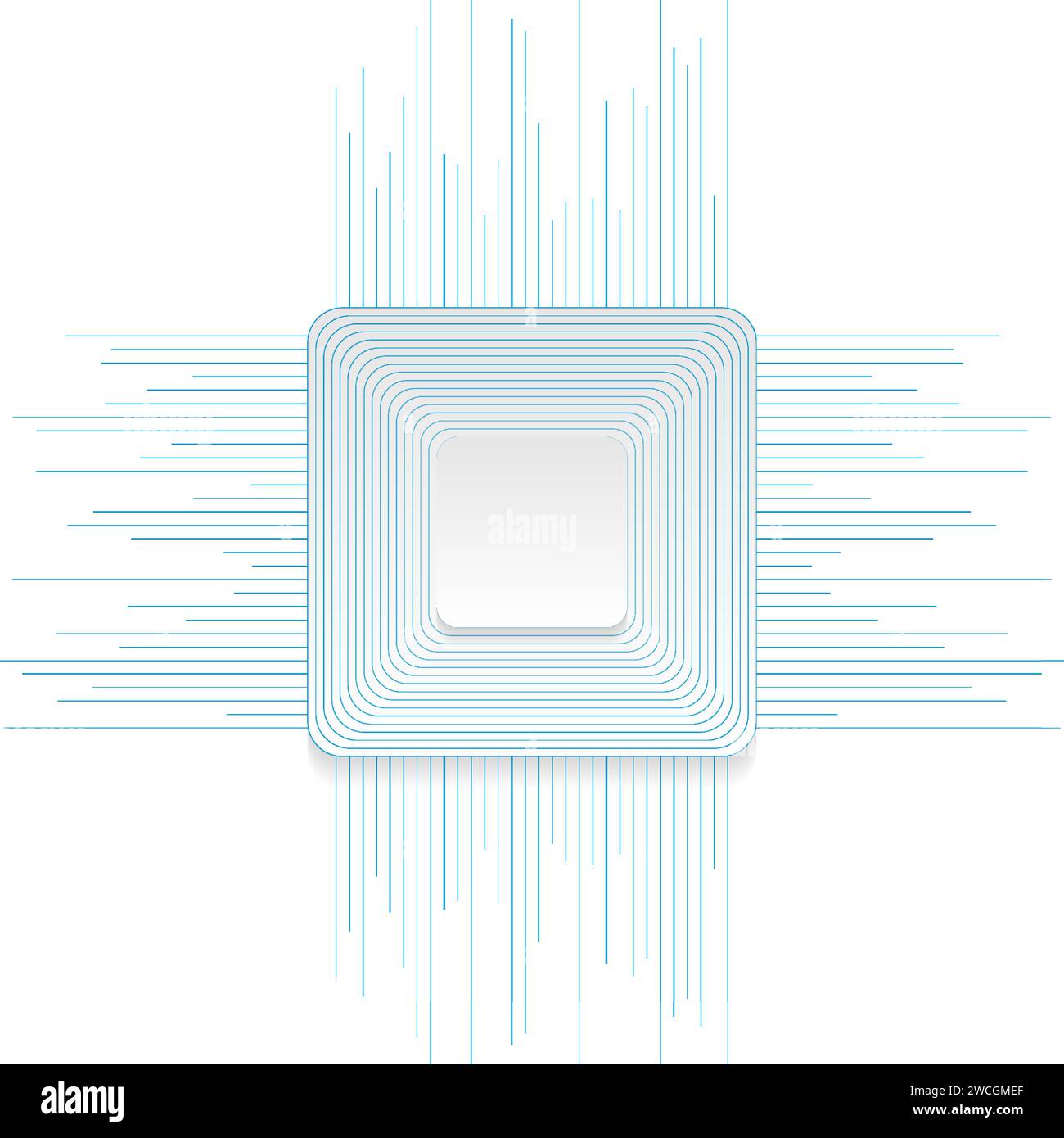 Blue white squares and lines concept abstract tech background. Minimal ...