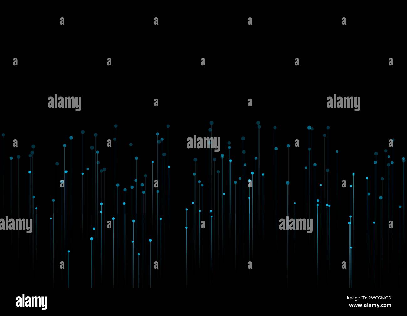 Blue abstract technology connection lines on black background. Vector ...