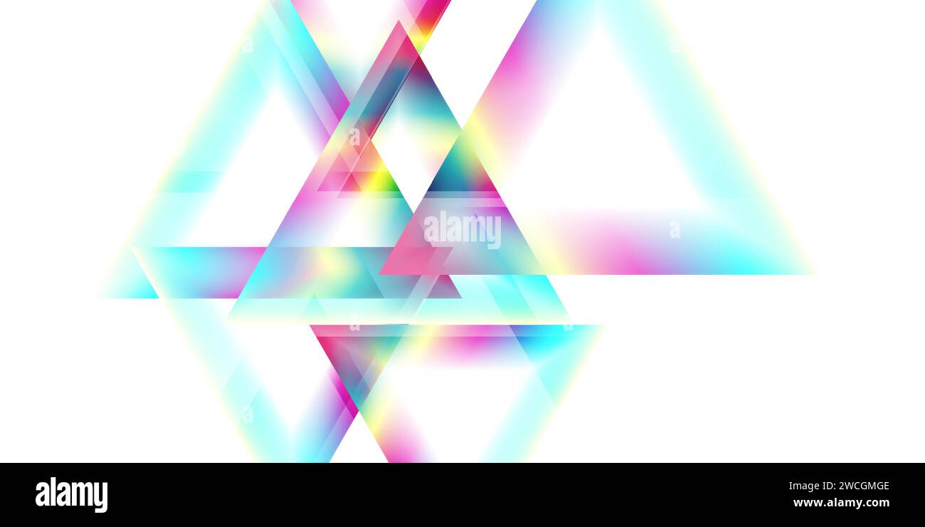 Holographic triangles geometric abstract tech background. Vector art colorful design Stock ...