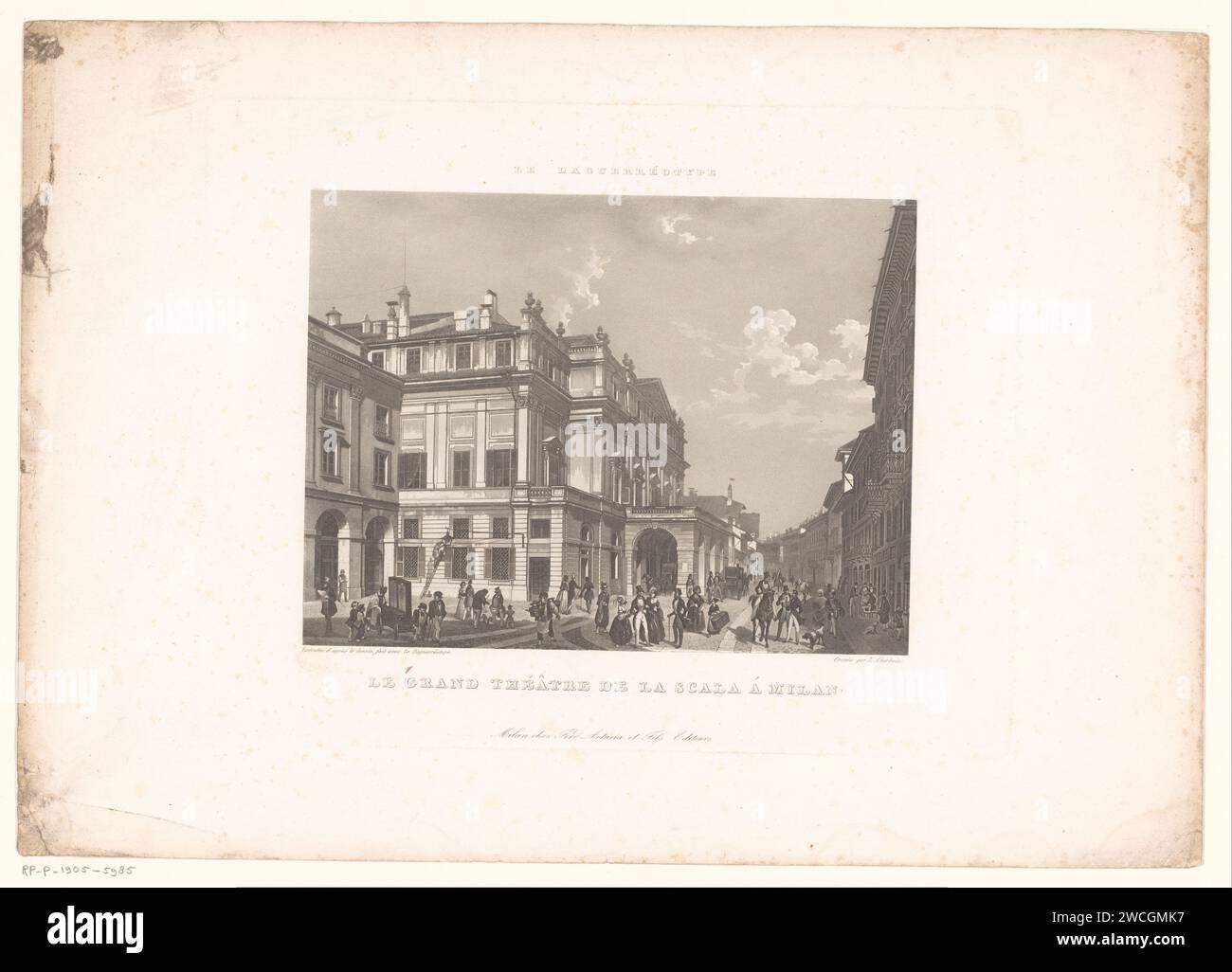 View of the Teatro Alla Scala in Milan, Louis Cherbuin, 1820 - 1875 ...
