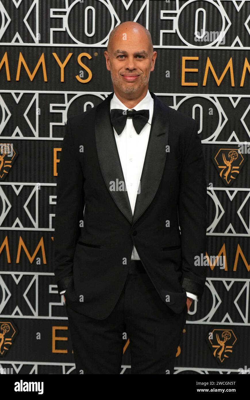 Jesse Collins poses for a Red Carpet portrait at the 75th Emmy Awards ...