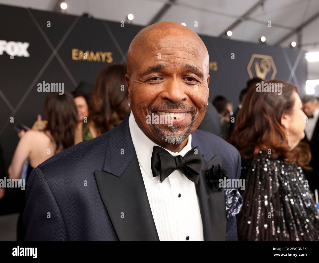 William Stanford Davis walks the red carpet at the 75th Emmy Awards on Monday, Jan. 15, 2024 at ...