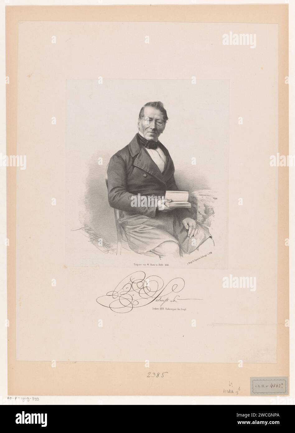 Portrait of teacher P. van der Schaft, Johan Hendrik Hoffmeister, 1858 ...