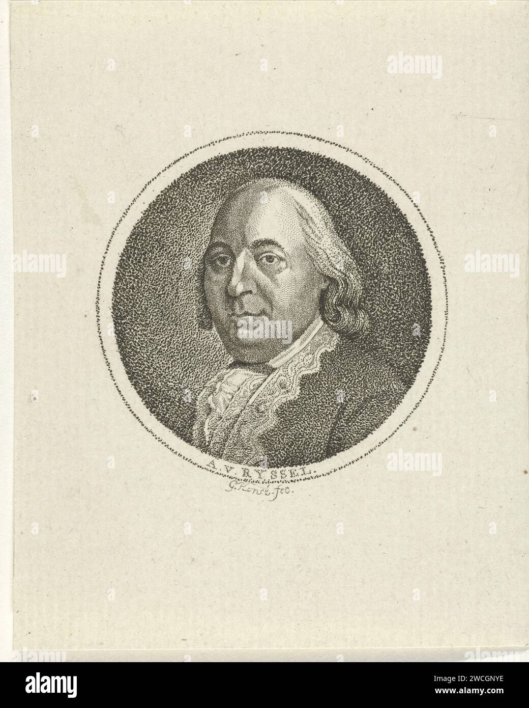 Portrait of Albert van Ryssel, Gerrit Konsé, 1789 print Portrait bust ...