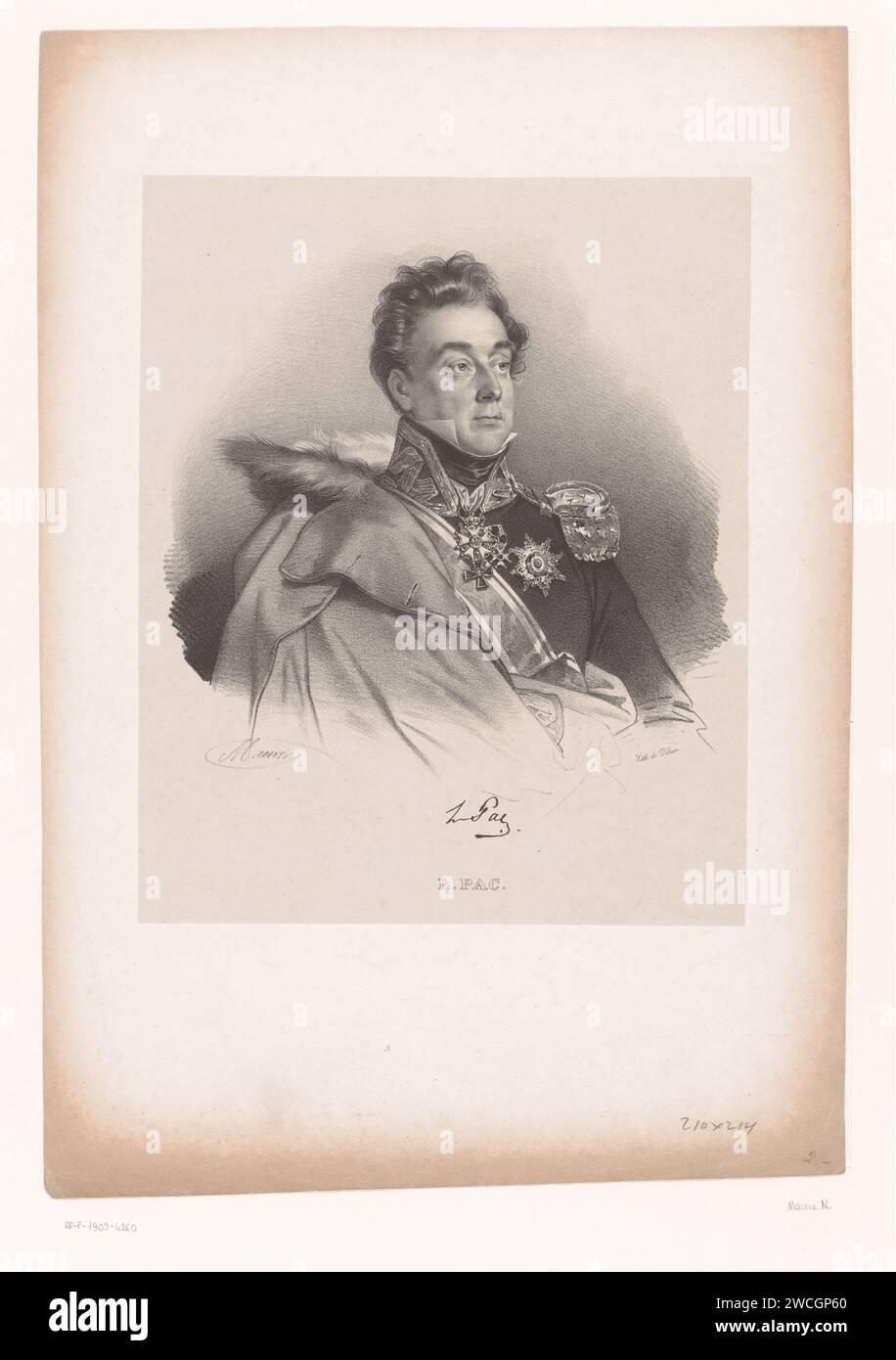 Portrait of Van Michał Ludwik Pac, Nicolas Maurin, 1830 - 1852 print ...