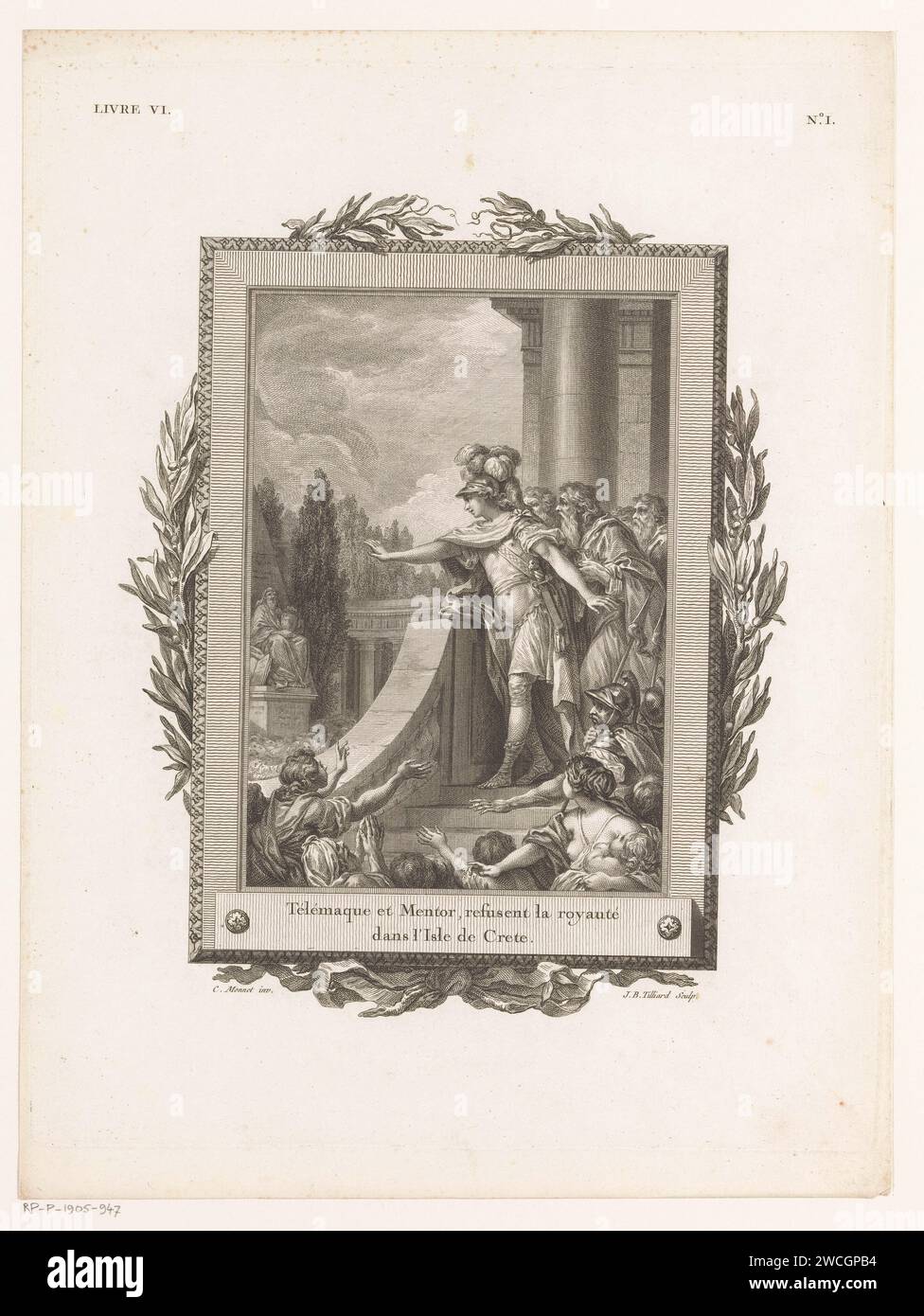 Telemachus refuses the Crown of Crete, Jean-Baptiste Tilliard, After ...