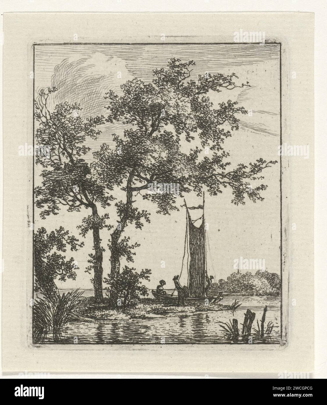The elevator Van Het Zeil, Hermanus Fock, 1781 - 1822 print A river ...