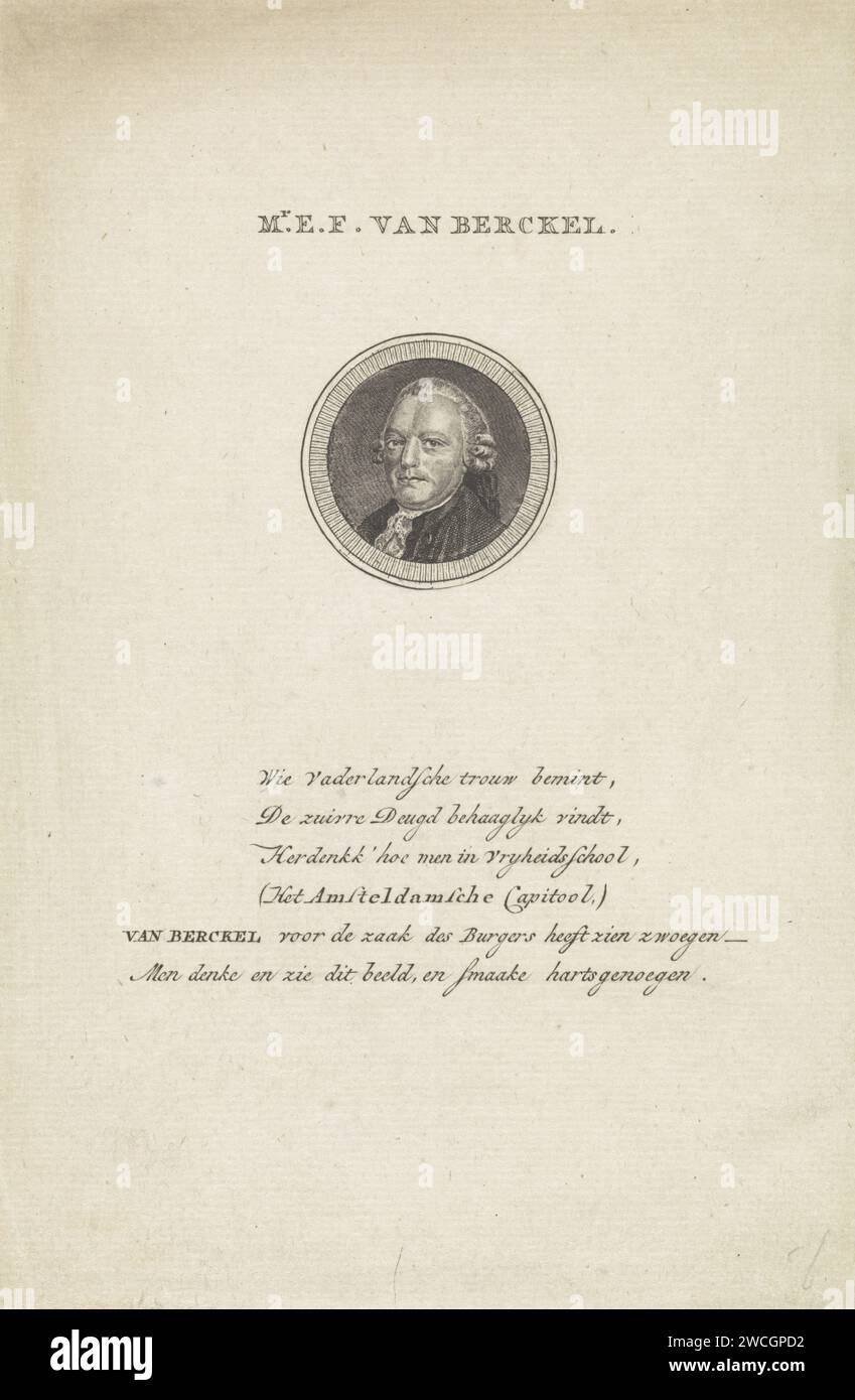 Portrait of Engelbert François van Berckel, Abraham Jacobsz. Hulk, 1794 ...
