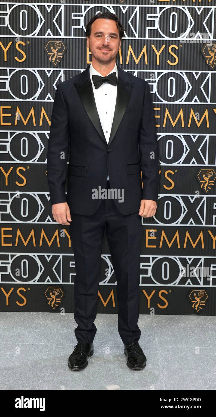 Rob Wade poses for a Red Carpet portrait at the 75th Emmy Awards on ...