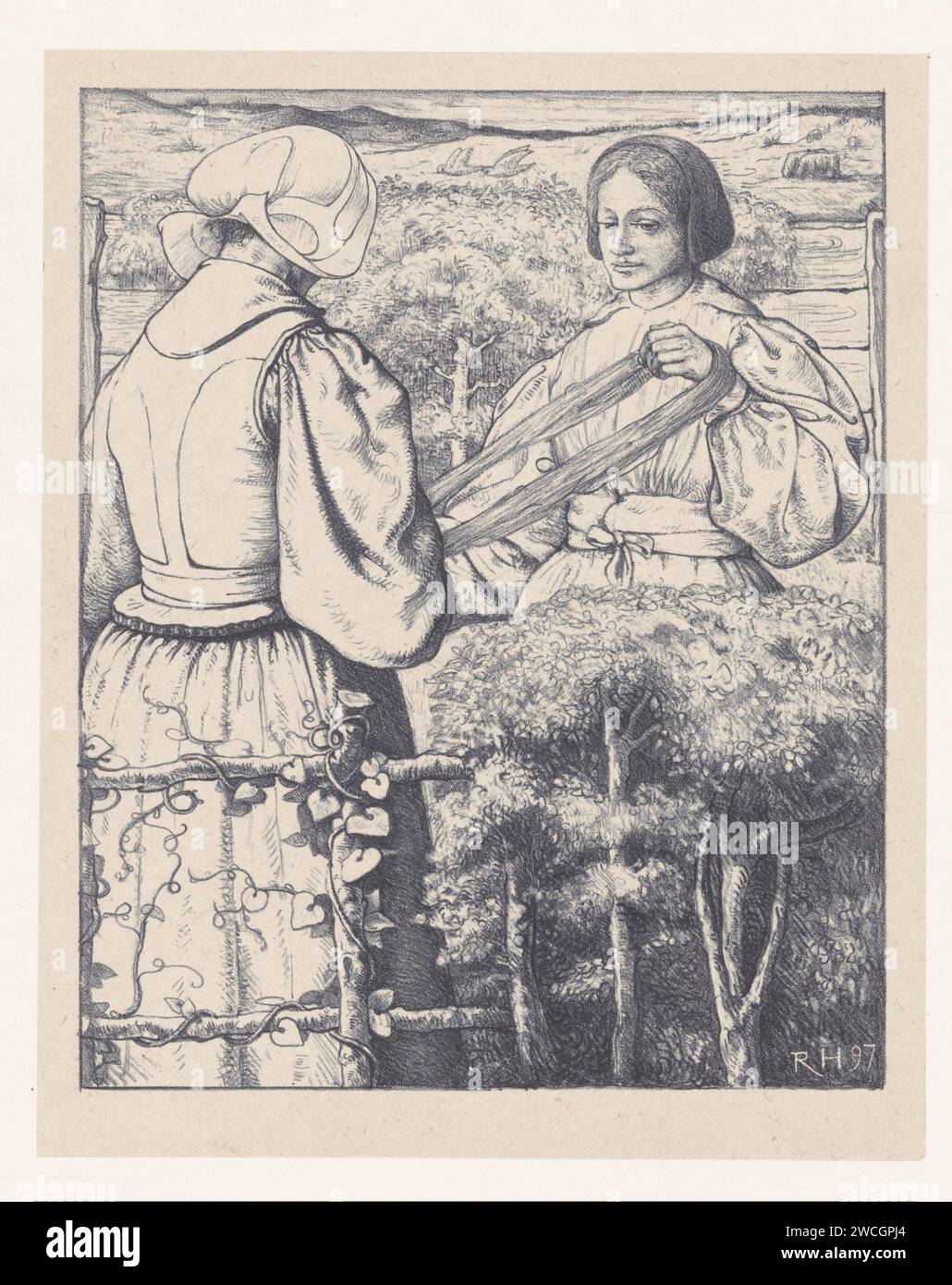 Huizer Girls Winden Garen, Richard Nicolaüs Roland Holst, 1897 print ...