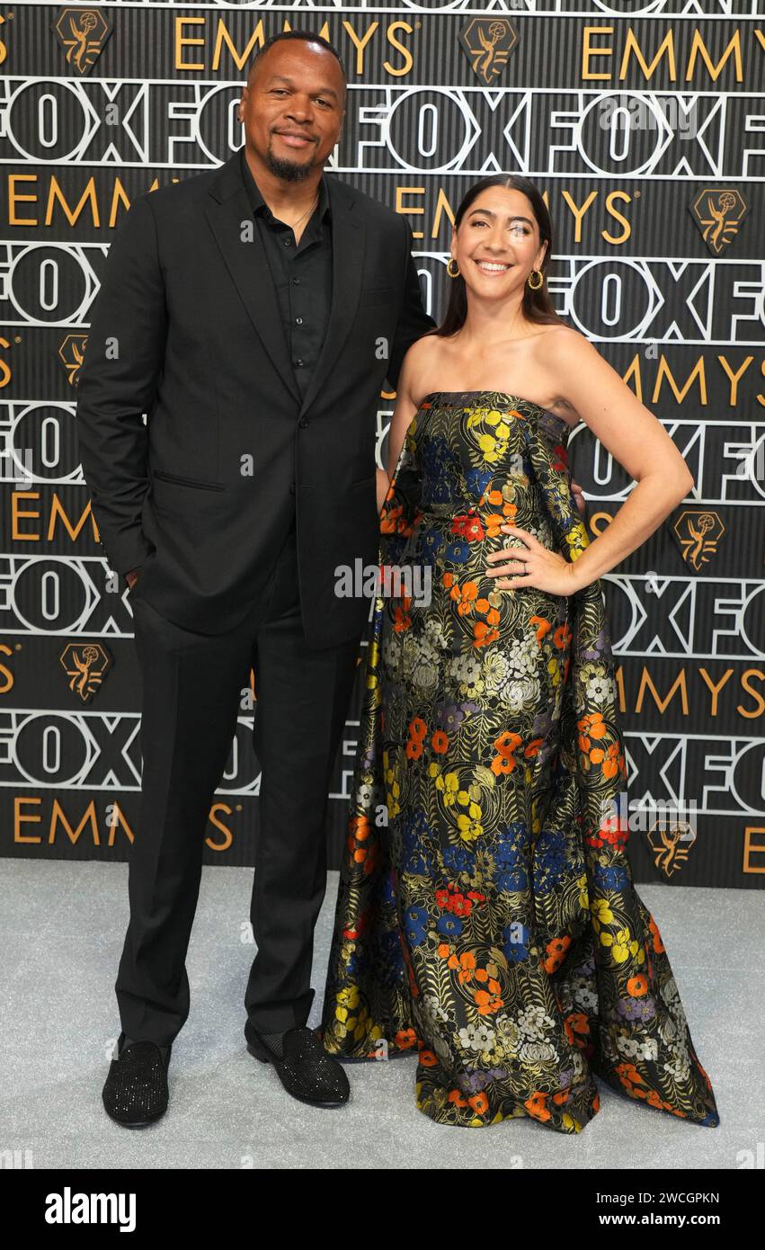Sam Manhanga, left, and Bridget Stokes pose for a Red Carpet portrait ...