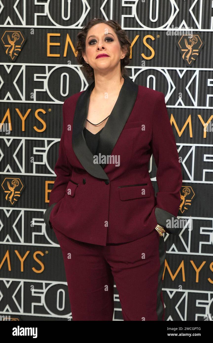 Jenny Hagel poses for a Red Carpet portrait at the 75th Emmy Awards on ...