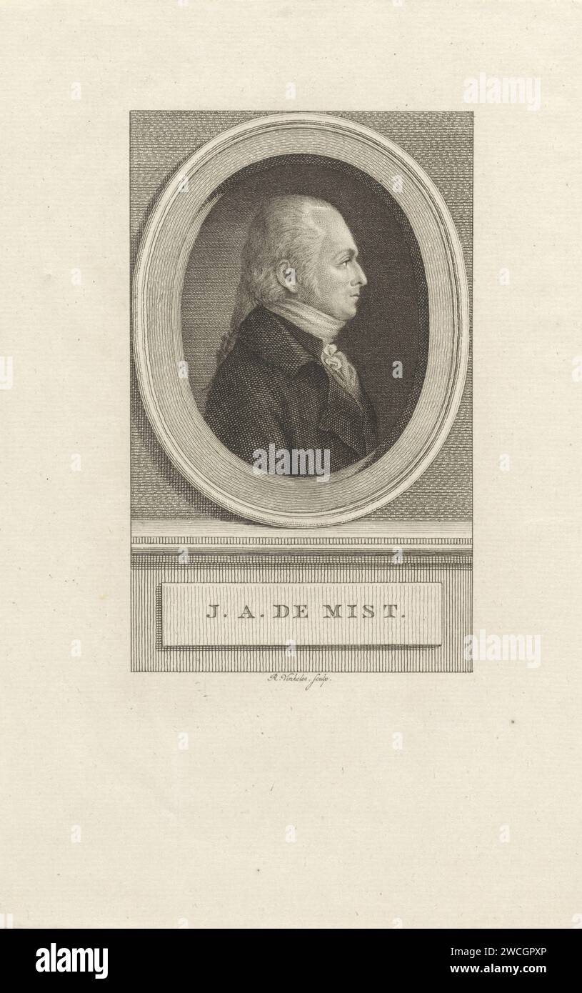 Portrait of Jacob Abraham Uitenhage de Mist, Reinier Vinkeles (I), 1786 ...