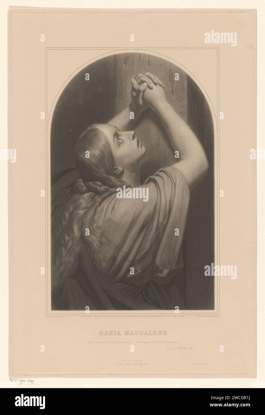 Maria Magdalena Treurend on the Cross, Hermann Eichens, After Ary ...