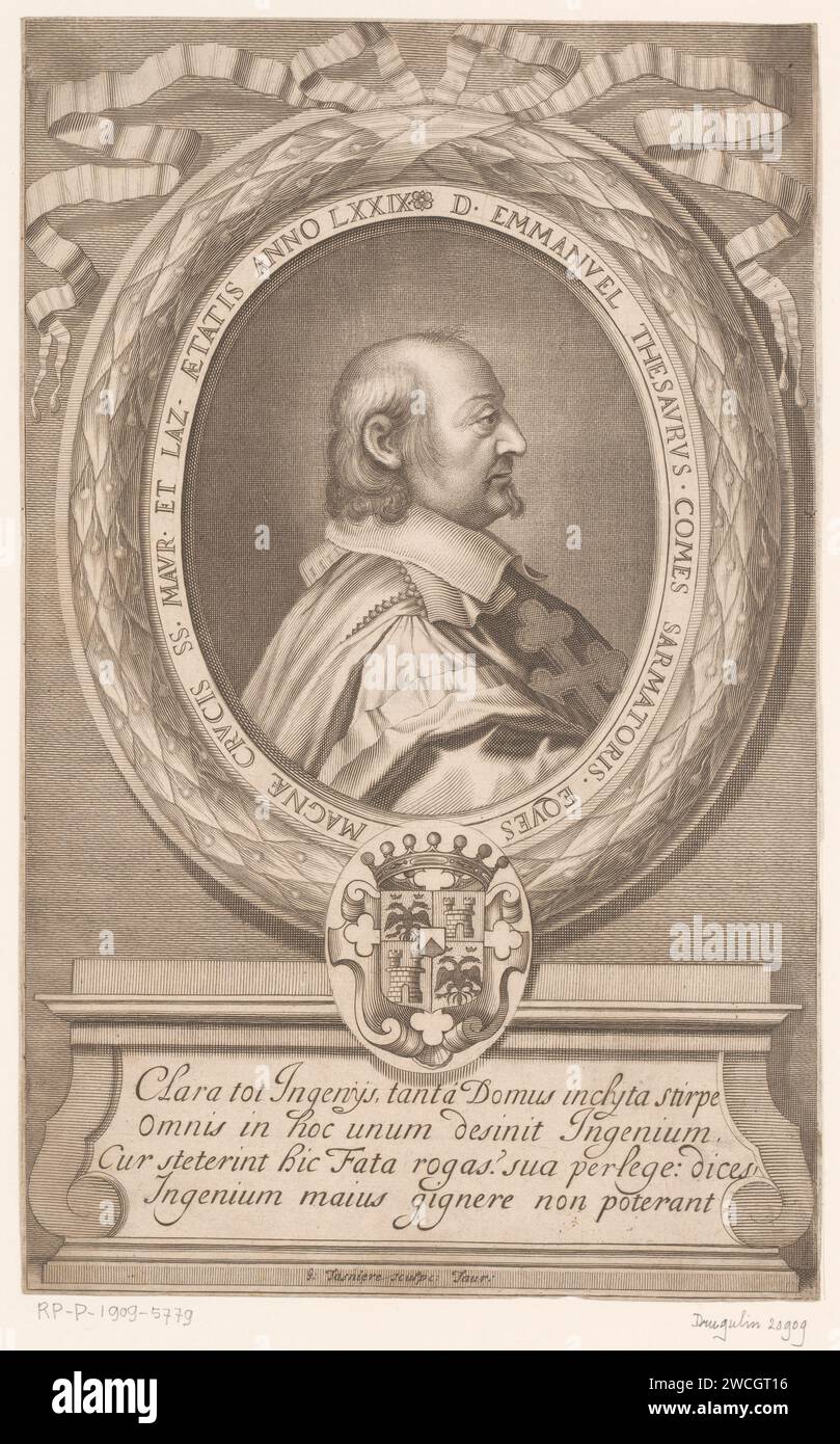 Portret van emanuel thesaurus, georges Tasngi, 1642 - 1704 print ...
