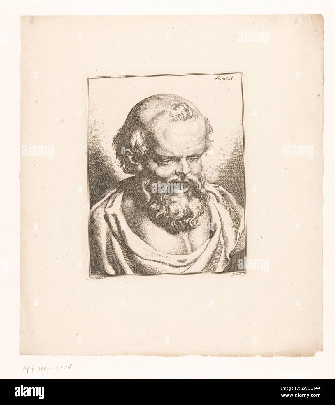 Portrait of Democritus van Abbera, Johann Heinrich Lips, after Peter ...