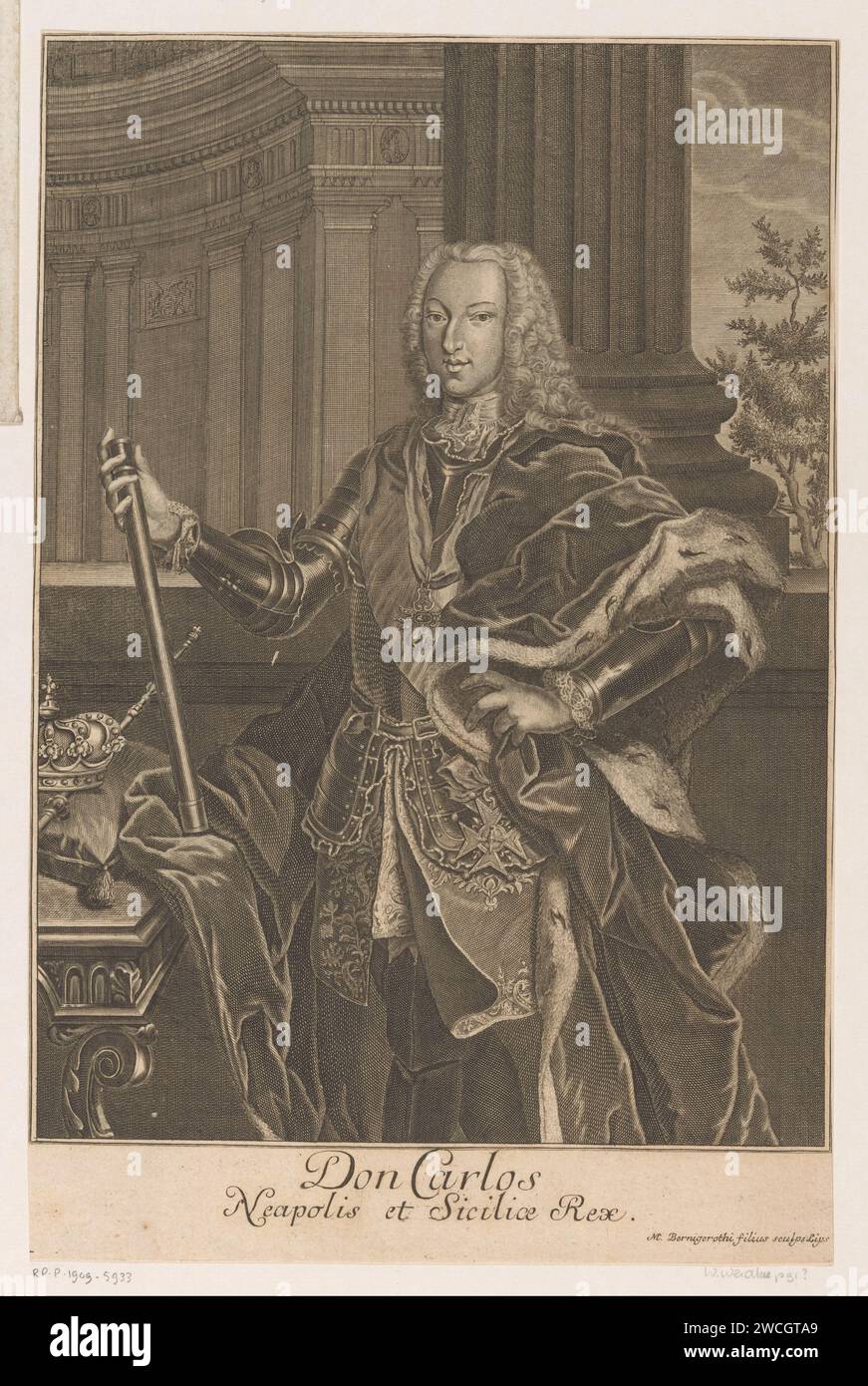 Portrait of Karel III as King of Naples en Sicilia, Johann Martin ...