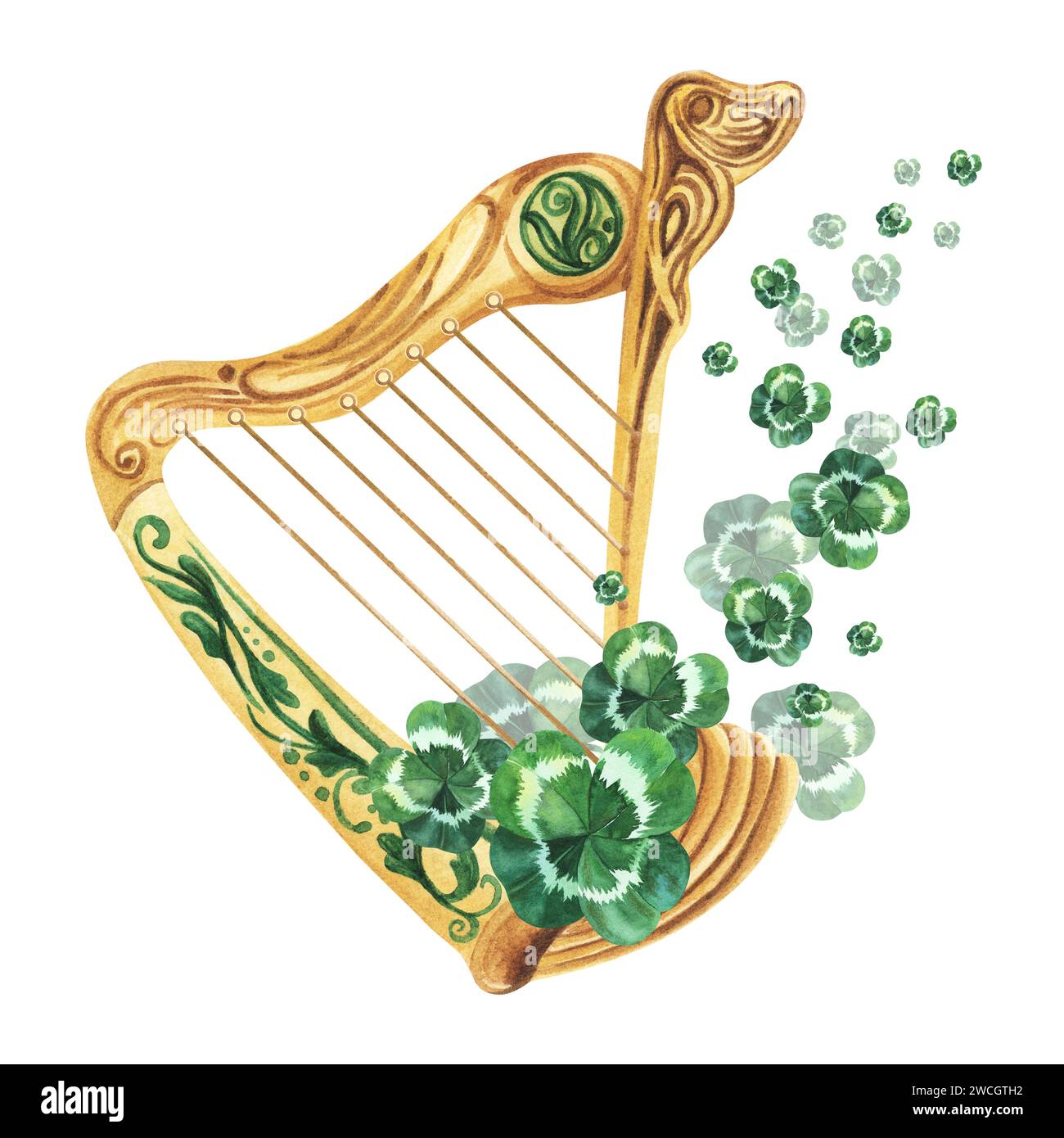 Vintage harp clipart hi-res stock photography and images - Alamy