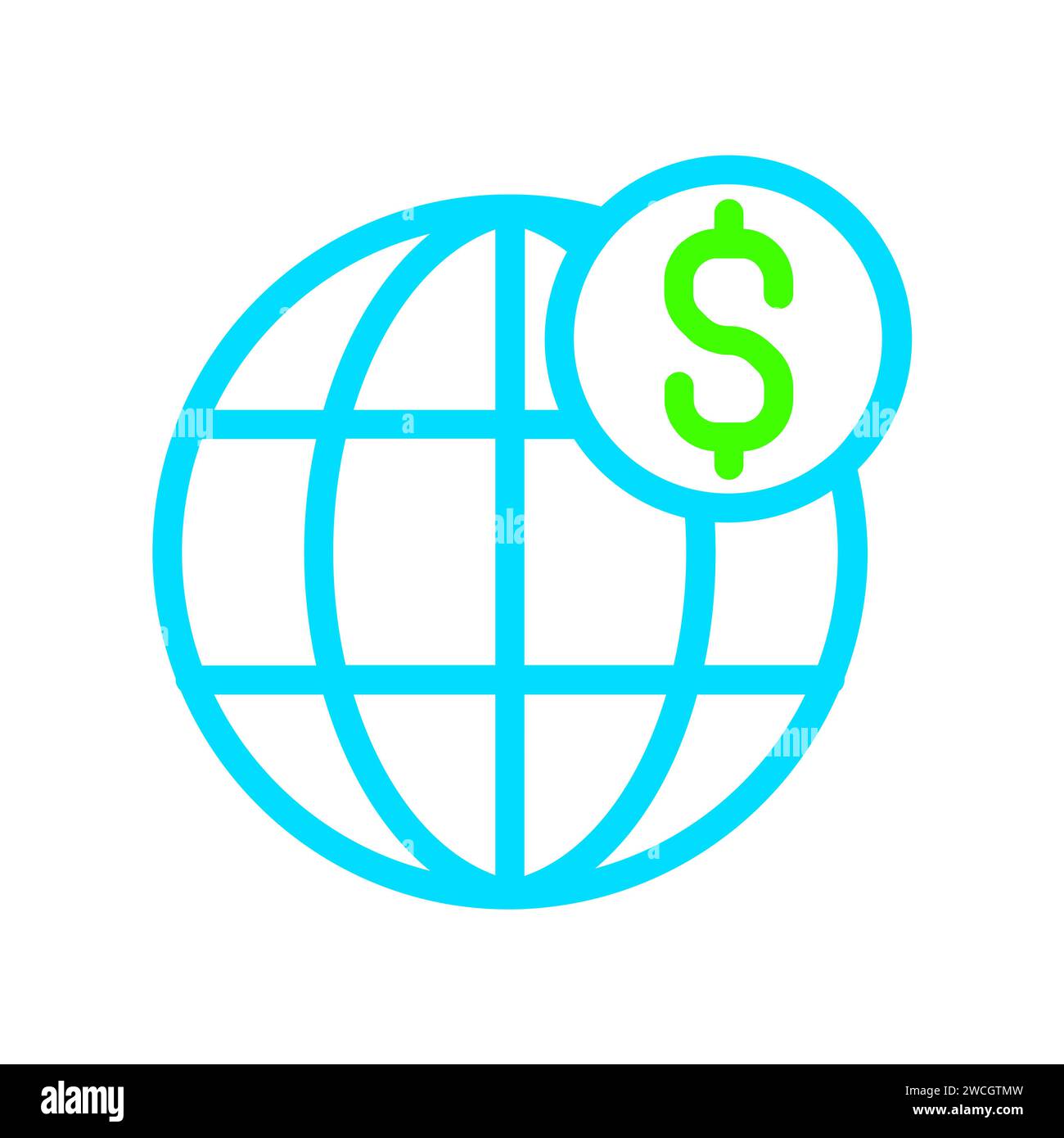 Globe Dollar Icon Stock Vector Image & Art - Alamy