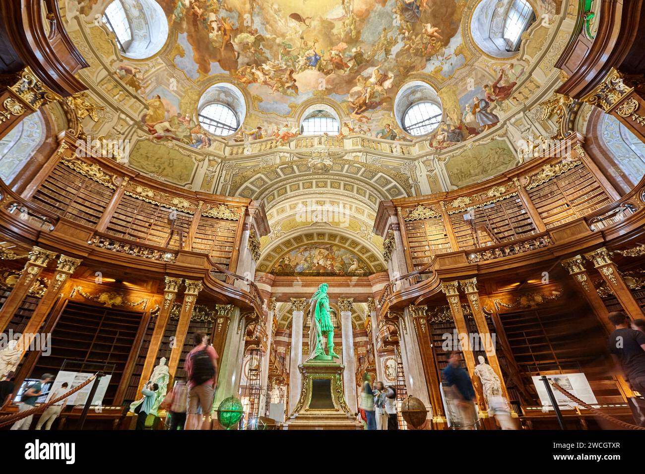 Austrian national baroque library state hall. Vienna historic cultural ...