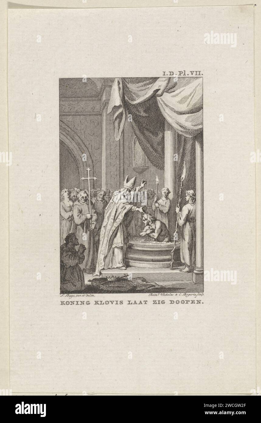 King Klovis is baptized, Reinier Vinkeles (I), after Jacobus Buys, 1783 ...