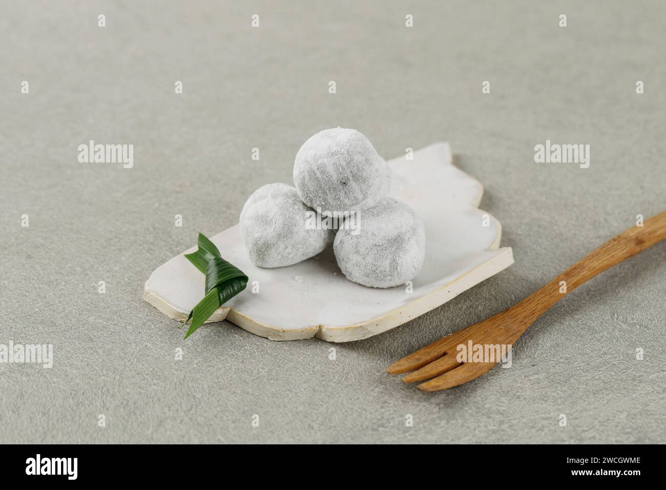 Mochi Japanese Rice Cake with Red Bean Filling, Close Up with Copy ...