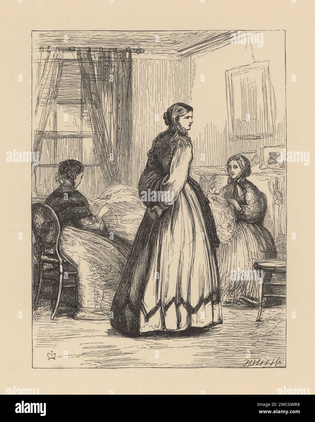 Three Victorian women sewing skirts in a shop. Hillary’s Resolution ...