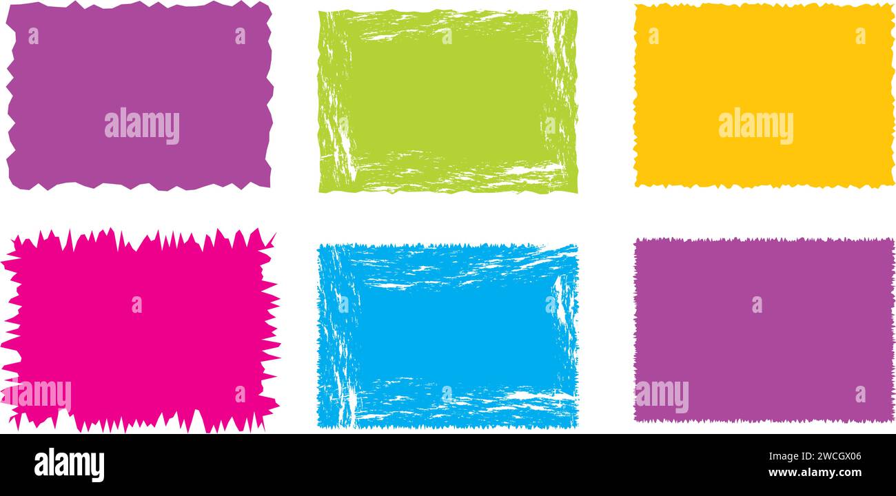 Jagged rectangle. Bright color simple shapes. Rectangle paper template ...