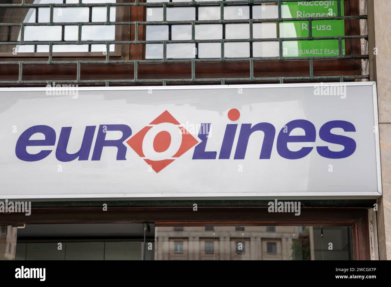 Bordeaux , France - 01 14 2024 : Eurolines buses in Europe of long ...