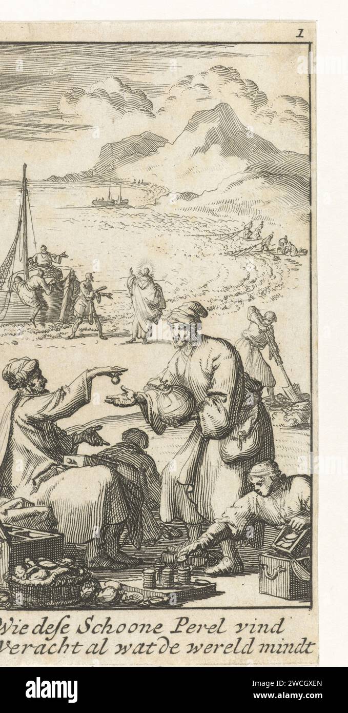 Koopman buys a pearl on the beach for a large number of coins, Jan ...