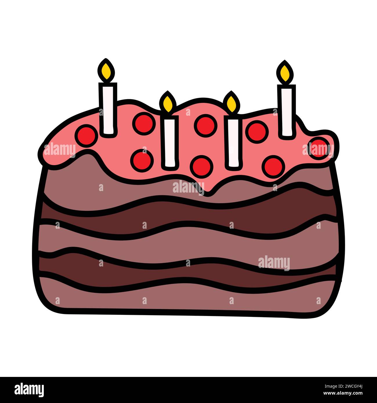 Chocolate Cartoon Cake Cute Illustration Stock Vector Image & Art - Alamy