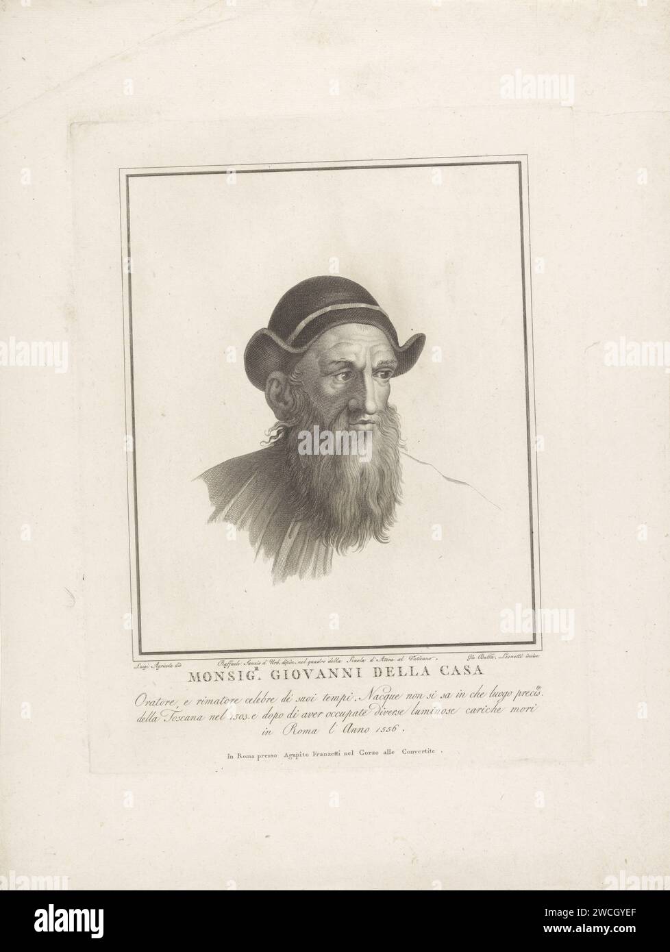 Portret Van Dichter Giovanni Della Casa, Giovanni Battista Leonetti ...