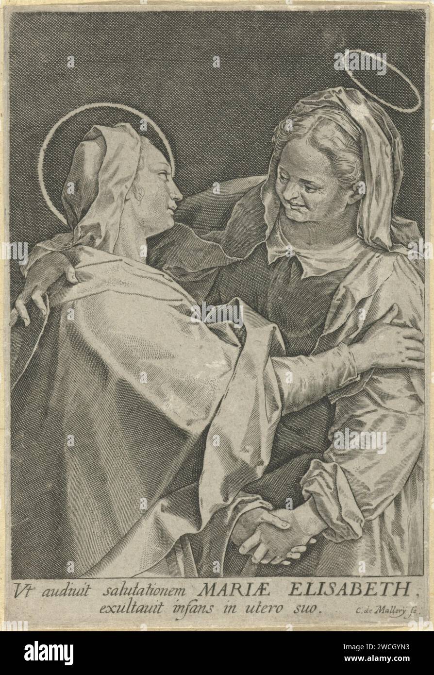 Visitation, Karel van Mallery, 1581 - c. 1645 print Meeting by Maria ...