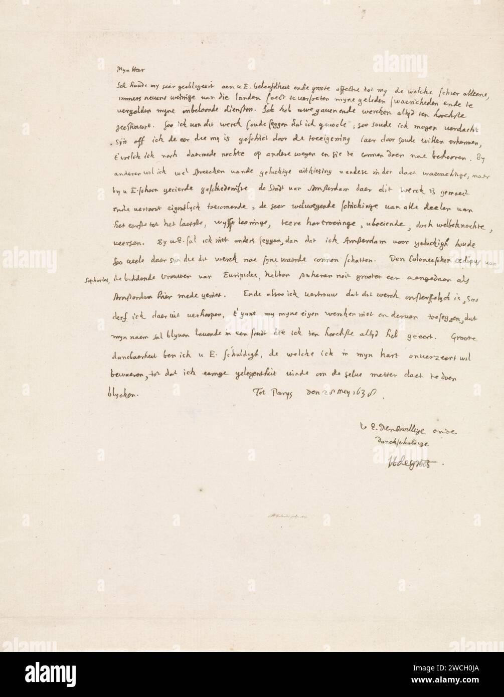 Letter from Hugo de Groot to Joost van den Vondel, Daniël Mreeswaard (I ...