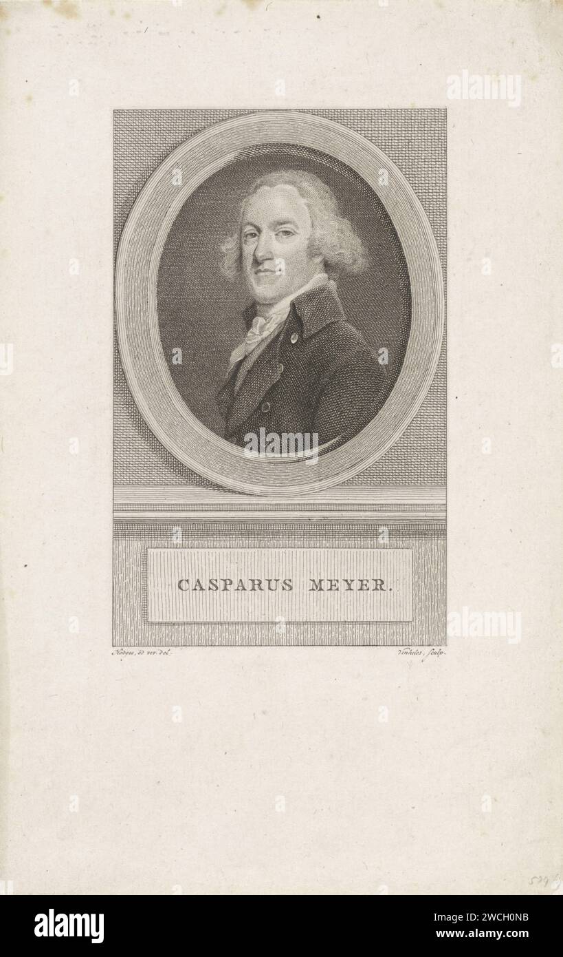 Portrait of Casparus Meijer, Reinier Vinkeles (I), After Charles Howard ...