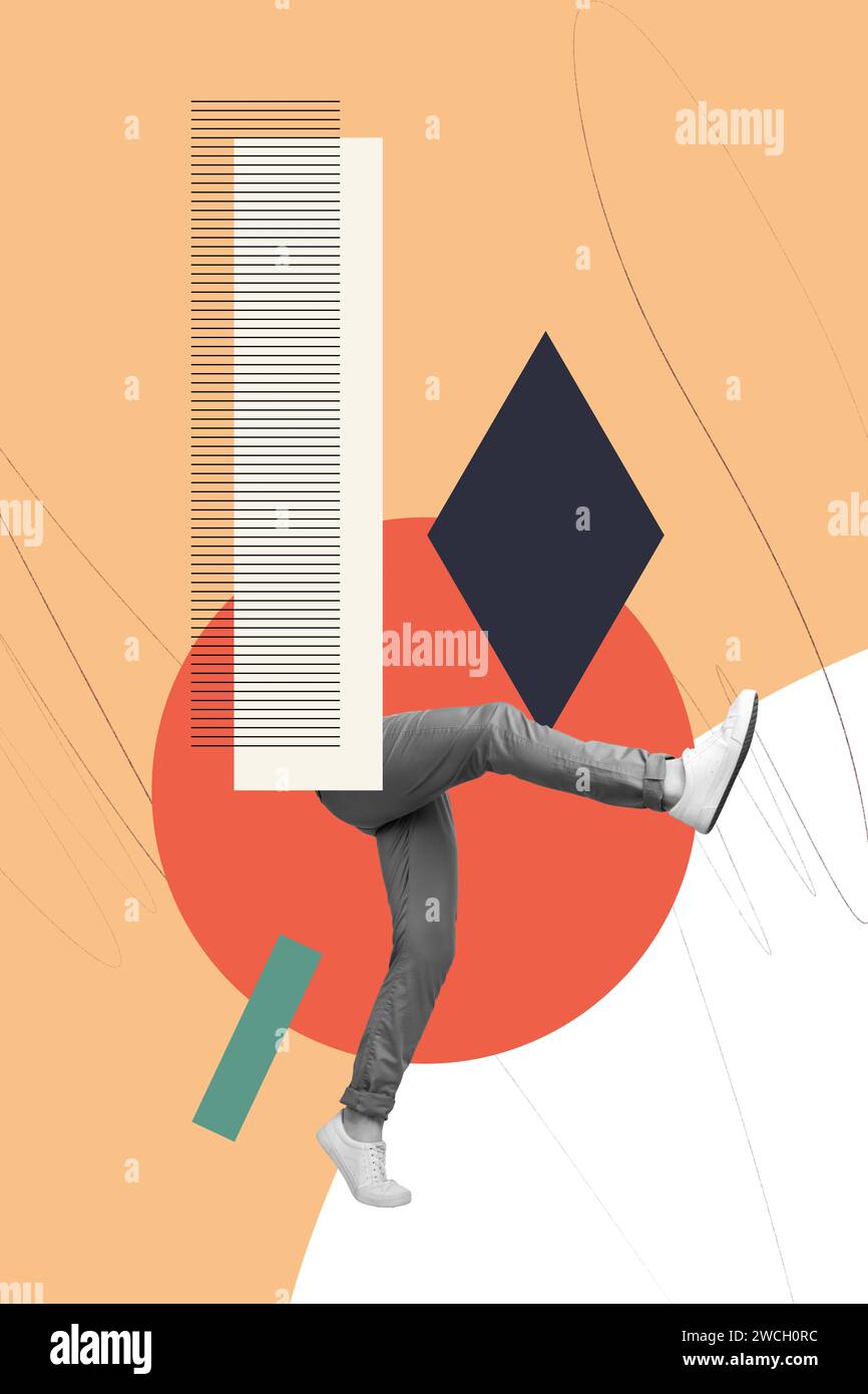 Creative collage picture illustration black white effect caricature ...