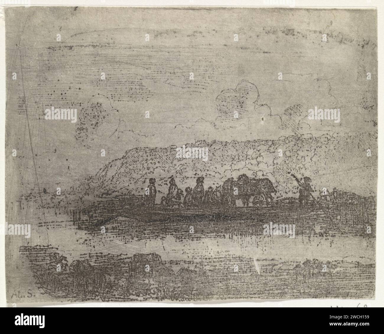 De Pont, Alexander Schaepkens, 1831 - 1888 print paper etching ferry ...