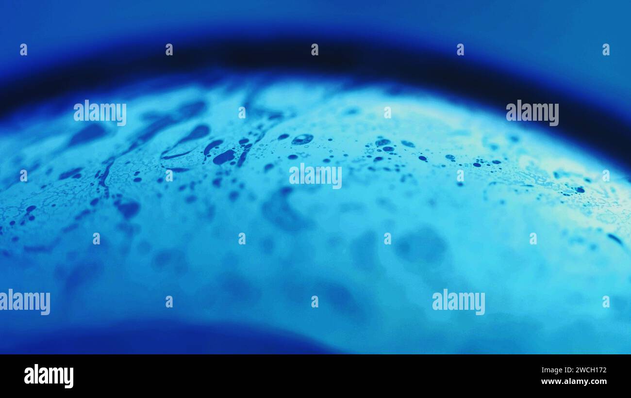 Bubble fluid oil liquid texture blue ink sphere Stock Photo - Alamy