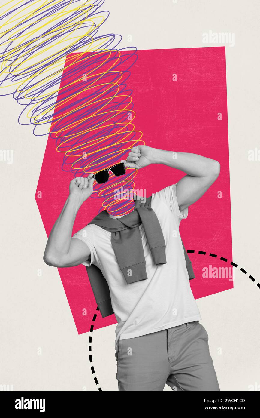 Vertical collage creative poster monochrome effect cool stylish ...
